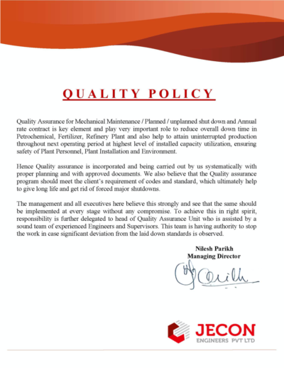 Why Choose Us ? – JECON Engineers Pvt. Ltd.